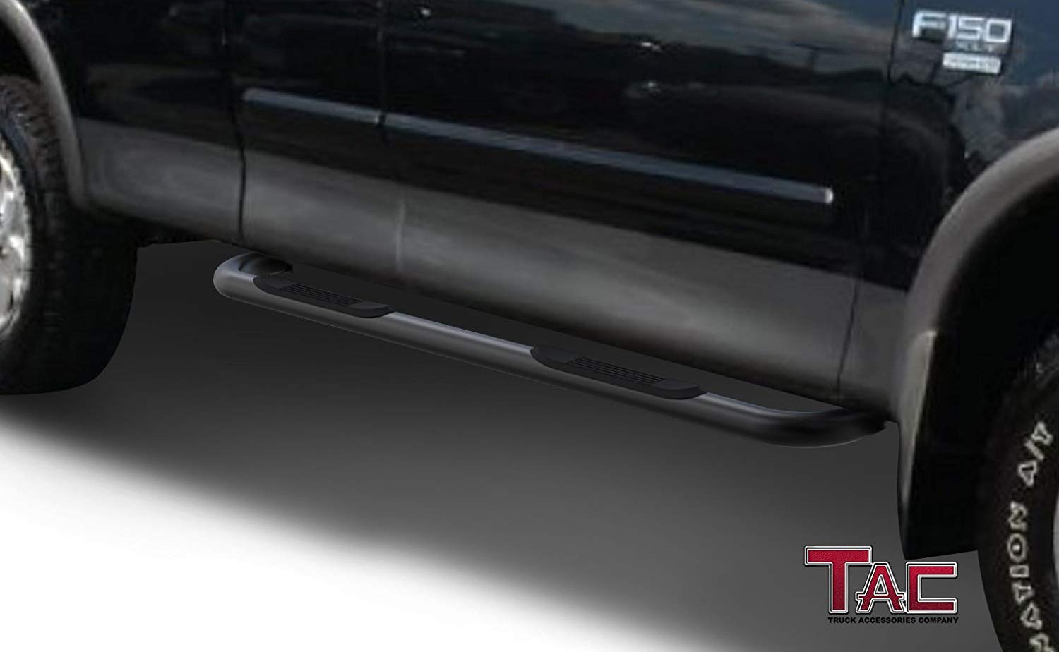 TAC 3" Gloss Black Side Steps Compatible with 1997-1998 F150/F250LD Su ...
