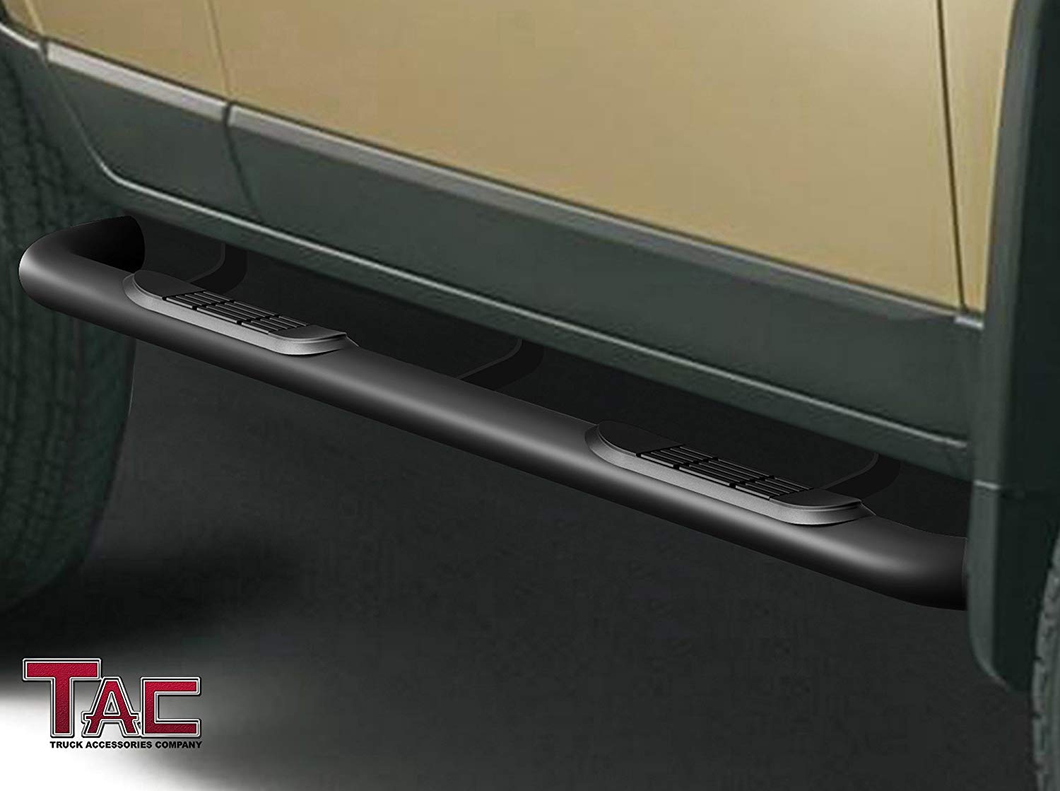 TAC 3" Gloss Black Side Steps Compatible with 2007-2014 Toyota FJ Crui ...